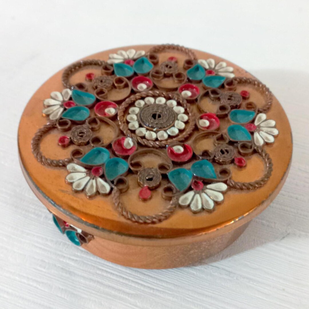 Rare Copper Box Small Copper Box Vintage Metal Jewelry Box 50s-60s ...