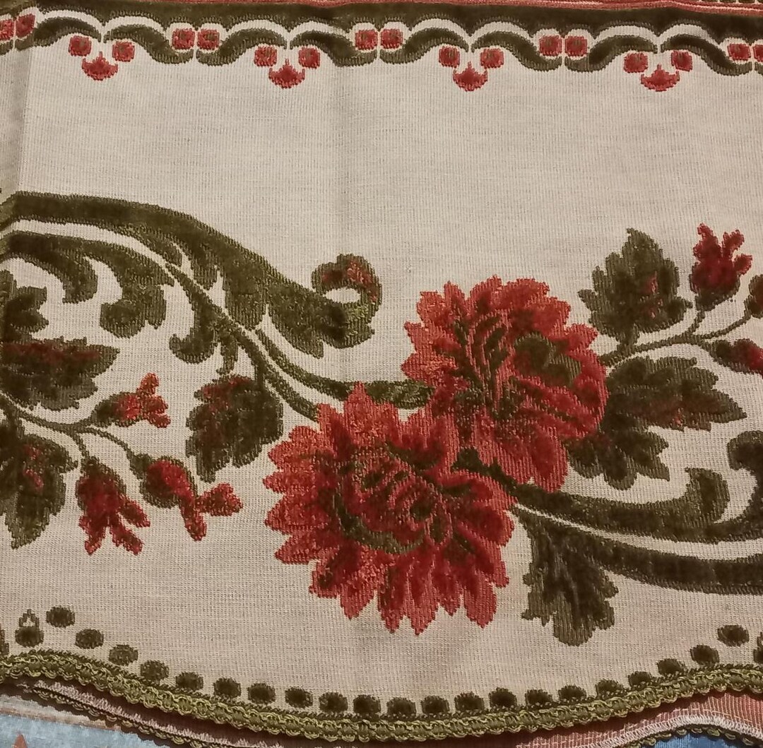 Vintage Early 1900s 300cm 118,1" Old Valance Velvet Brocade Antique ...