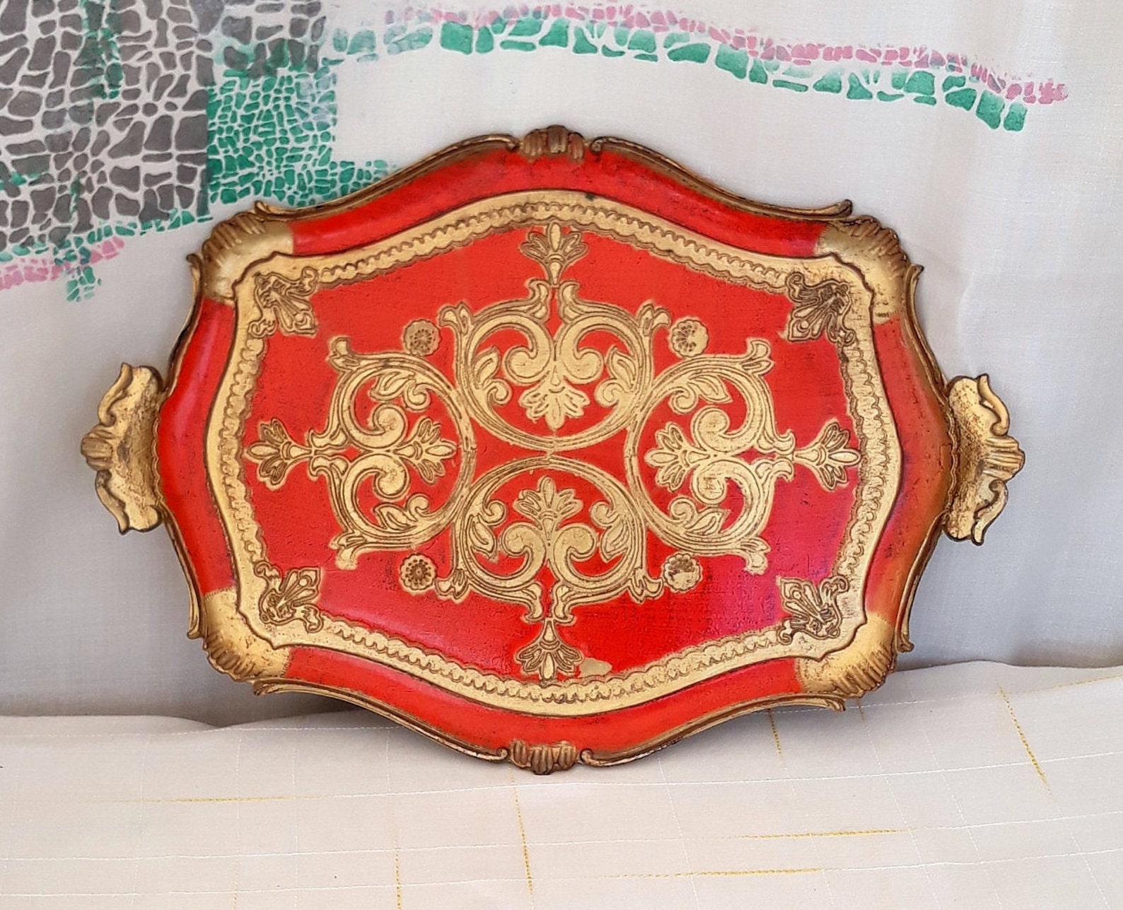 Traditional Florentine Period Tray Typical Florentine Italy 1950s Hand ...