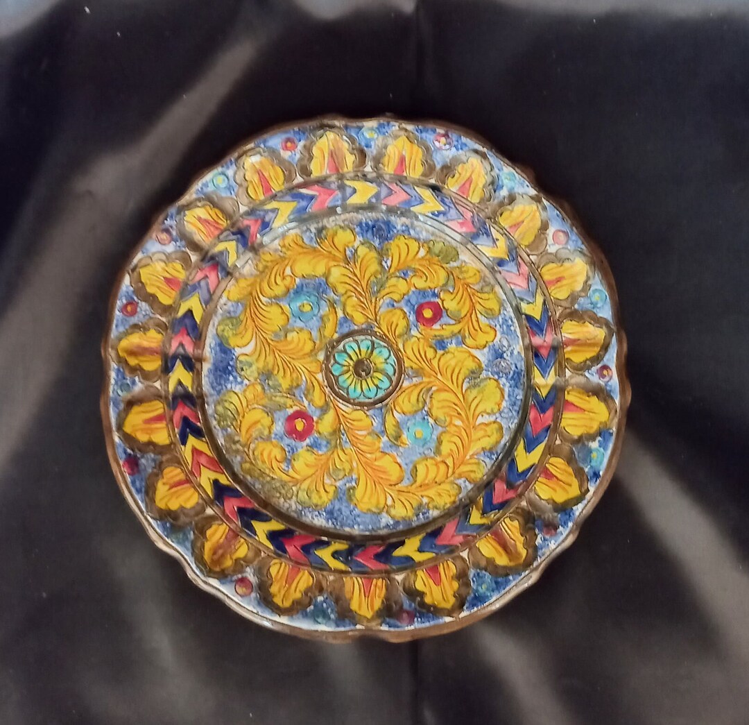 Rare Decorative Plate Ceramic Faenza "vecchia Faenza" Design 50s Plate to Hang Handmade and Hand ...