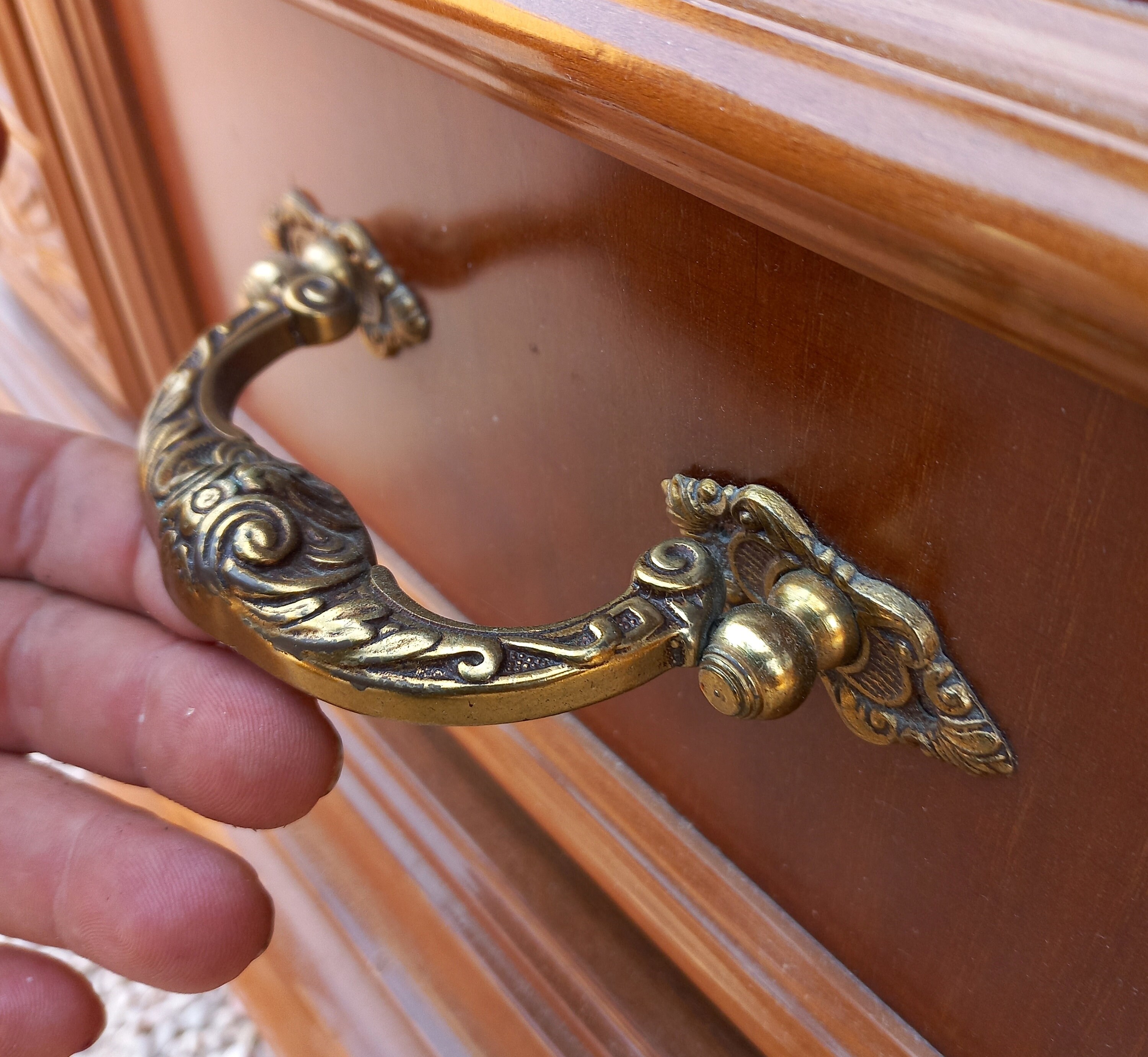 Rare Vintage Italian Handles Antique Brass Antique Furniture - Etsy