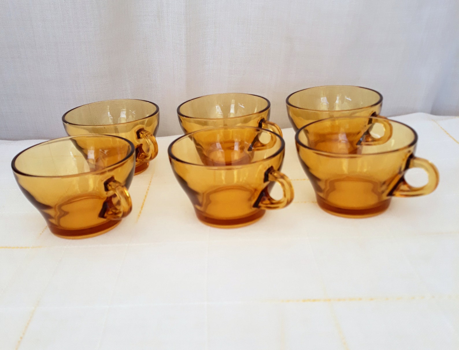 Tea Cups Cups Set 6 Pieces Caramel Glass Large Cups Tea - Etsy