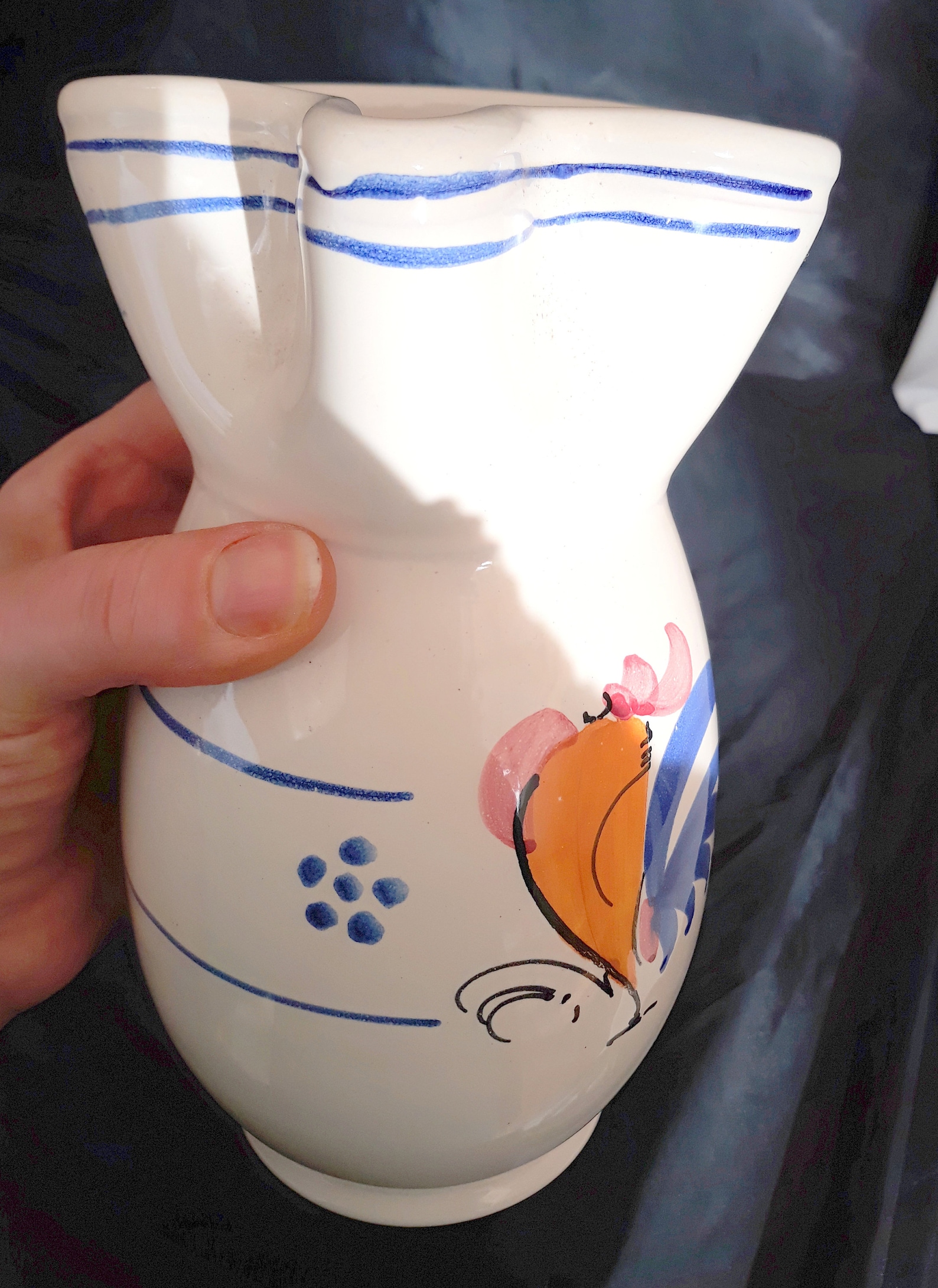 Terracotta Jug Ancient Glazed Majolica Rooster Ceramics Artistic ...