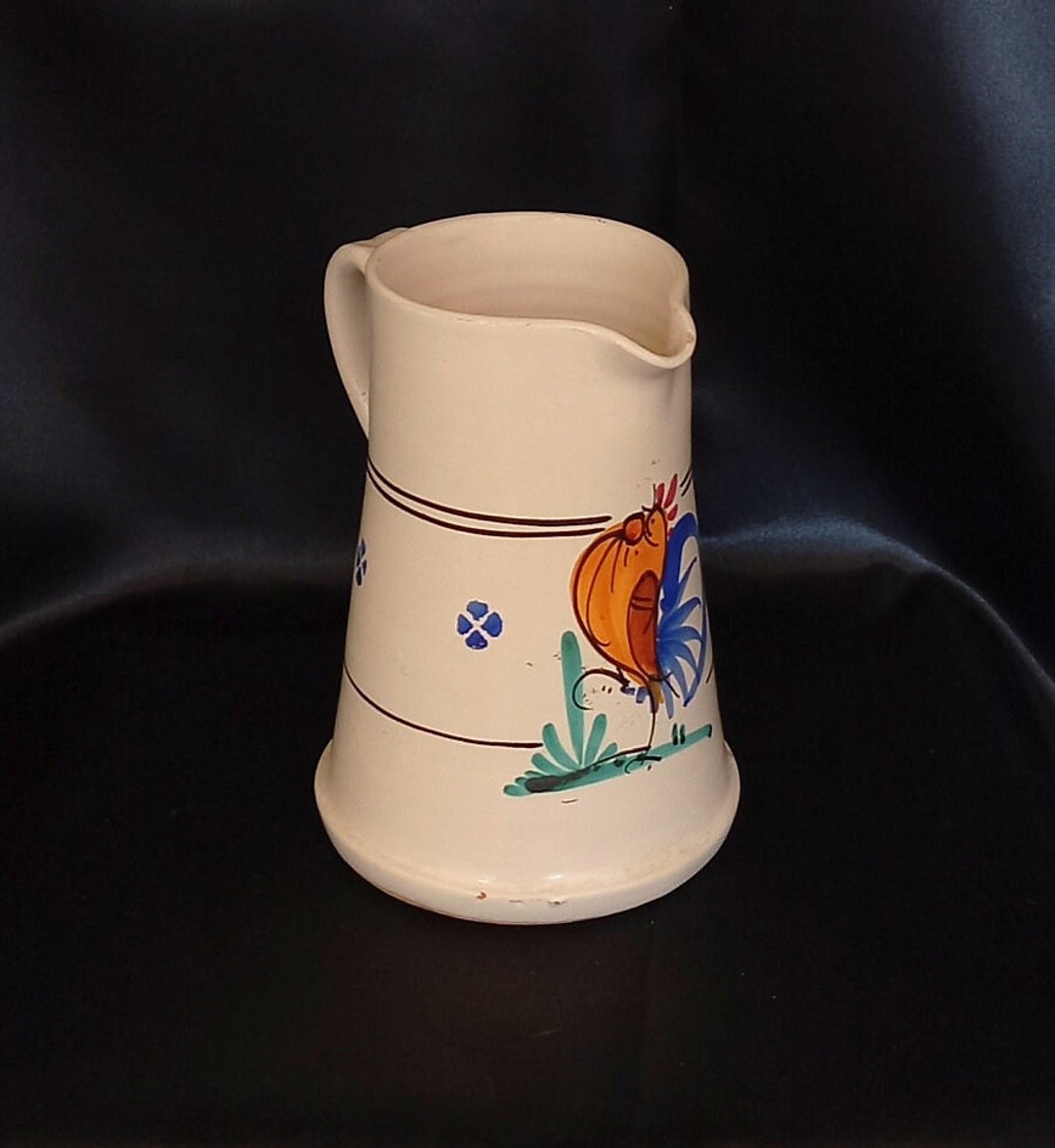 Terracotta Jug Ancient Glazed Majolica Rooster Ceramics Artistic ...
