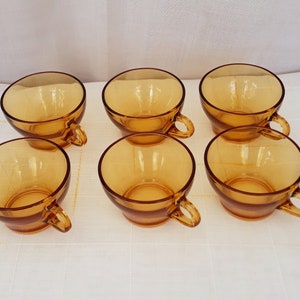 Tea Cups Cups Set 6 Pieces Caramel Glass Large Cups Tea Service ...