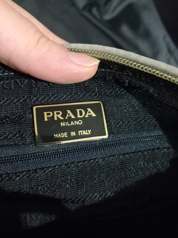 Rare Authentic "Prada" Vintage Made in Italy Gray sue… - Gem