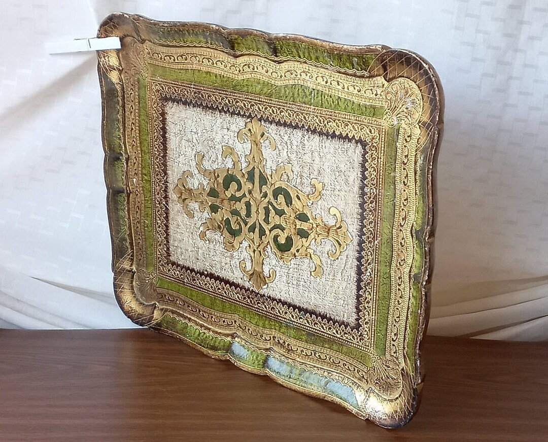 18" Traditional Florentine Period Tray Typical Florentine Italy 1950s ...