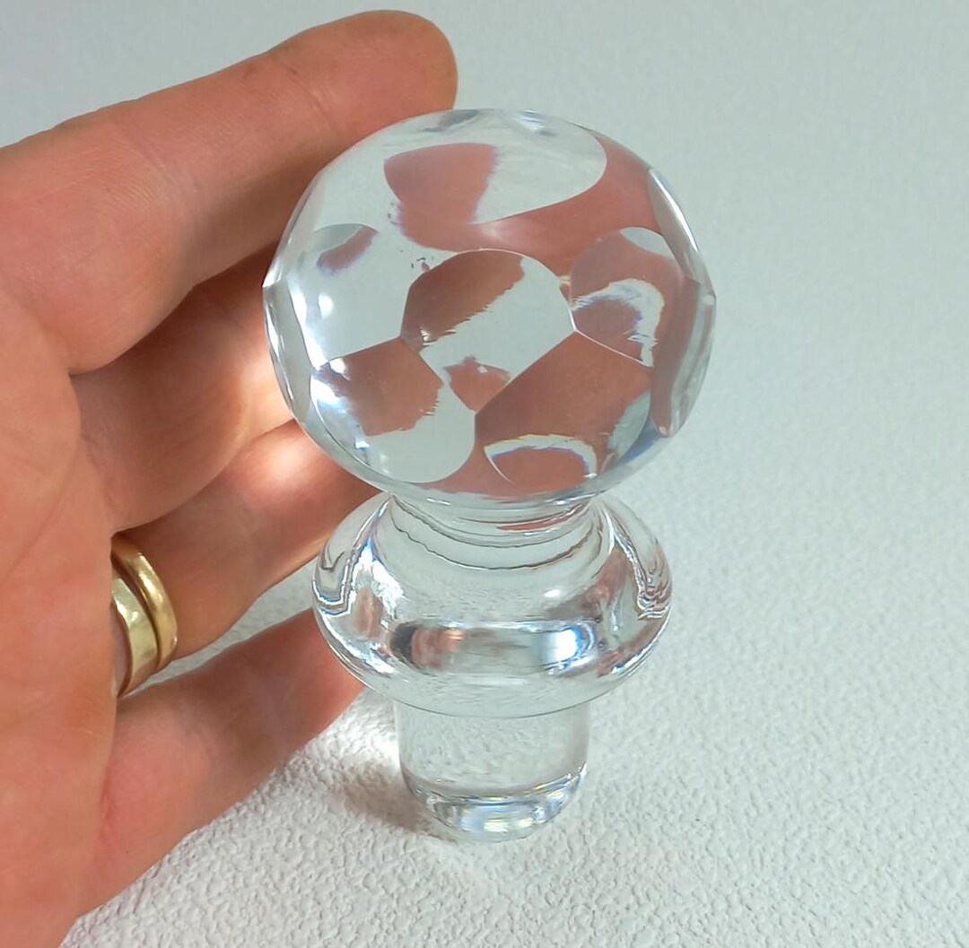 Vintage Italy 1970s Crystal Bottle Cap Italian Vintage Decorative Glass ...