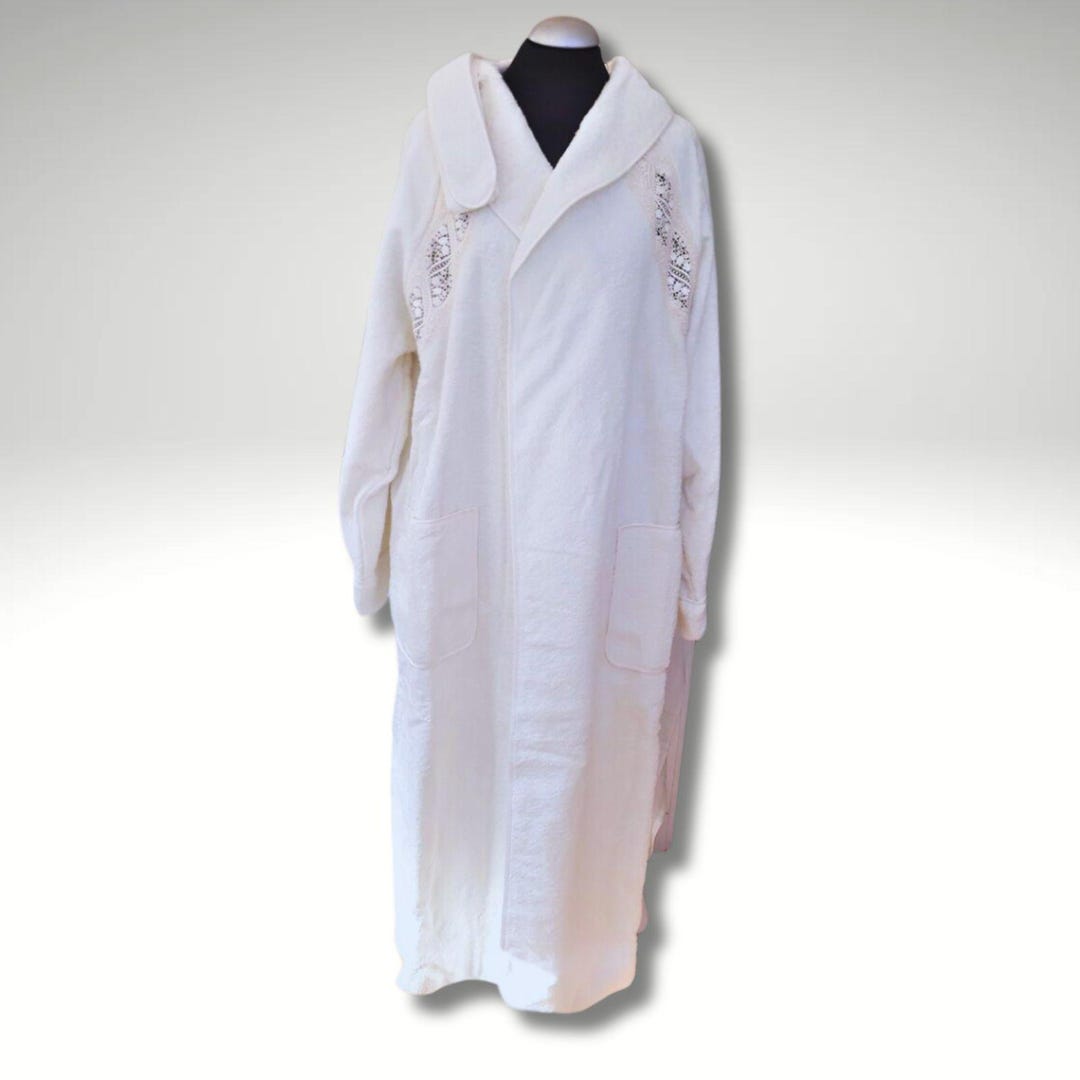 Vintage Italy 80s New Woman Bathrobe Cream Color Size L Italian ...