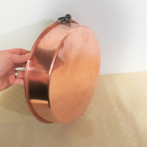 Large Copper Frying Pan Copper Baking Pan 33cm Diameter Vintage Italy ...