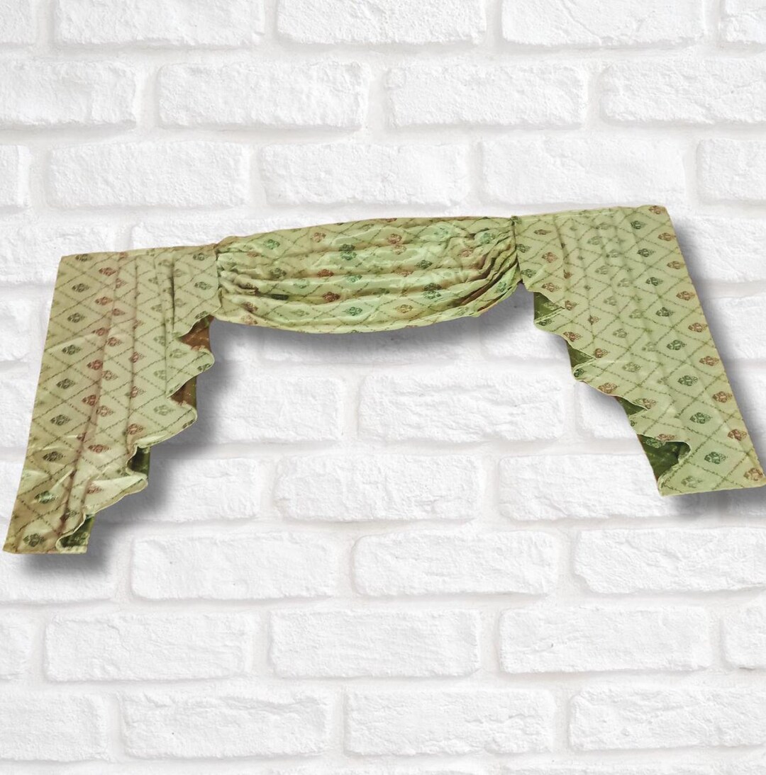 Vintage 1970s Old Valance Handmade Silk Damask Old Valance Antique ...