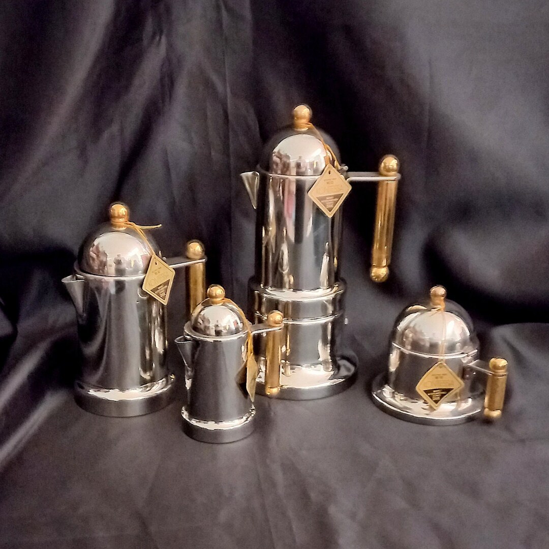 Kontessa Vev Vigano 4-piece Coffee Set Vintage Italy 1980s Coffee Pot 8 ...
