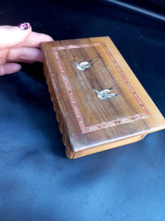 Rare handmade wooden jewelry box with secret closure … - Gem