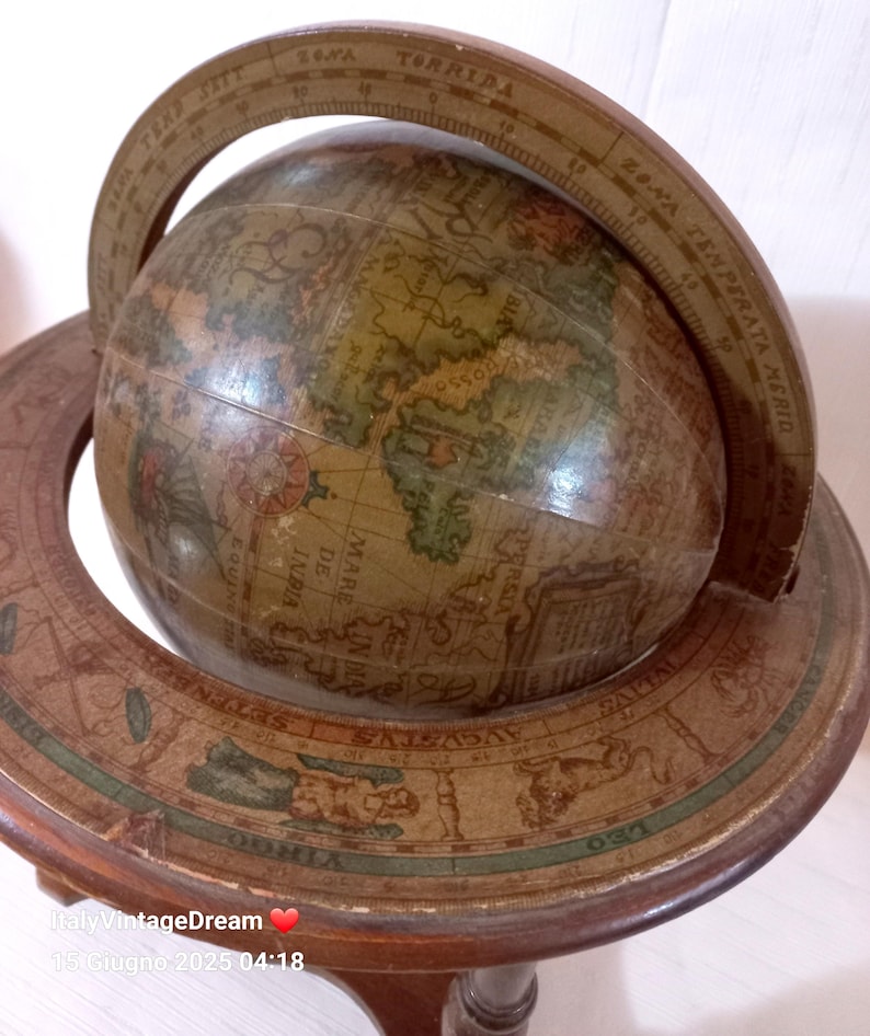 Old Globe 50s Rotating Wooden Base Antique Globe Table Globe Antique ...