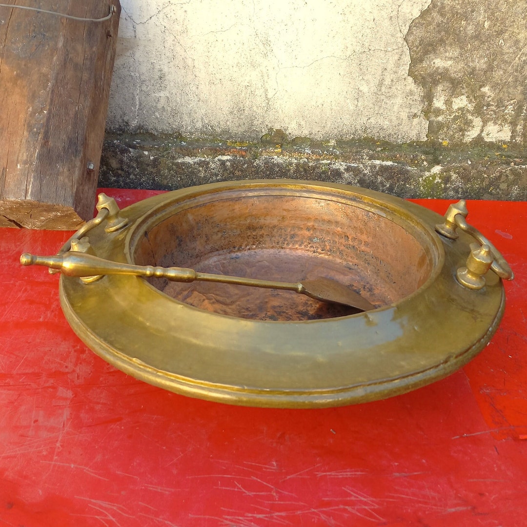 Rare Large Brazier Early 900 Copper and Brass Very Worn Antique Stove ...