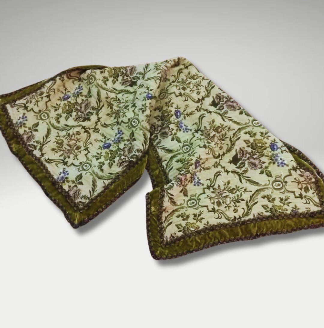 Very Old 123x51cm" Runner Velvet Brocade Vintage 40's Doily Furniture ...