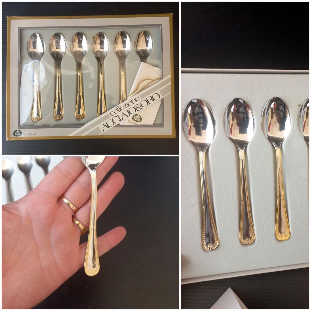 New 6 Pieces eme Cutlery Spoons Made in Italy Coffee Spoons Dessert ...
