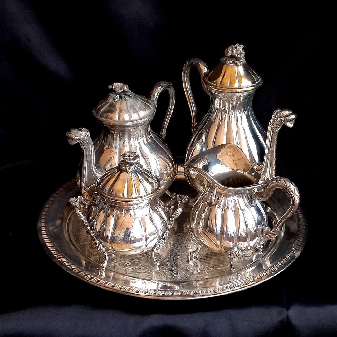 Italian Silverware 1000 Silver Tea Set Silver Plated Coffee Pot Teapot ...