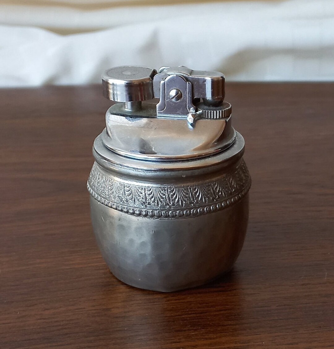 Rare Vintage Italy Very Old 50s Table Lighter Pewter Smoking Items Desk ...