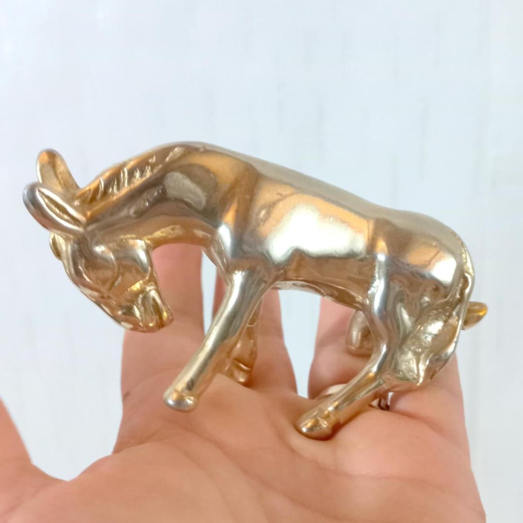 Vintage Brass Donkey Miniature, Collectible Animal Figurine, Italy - Etsy