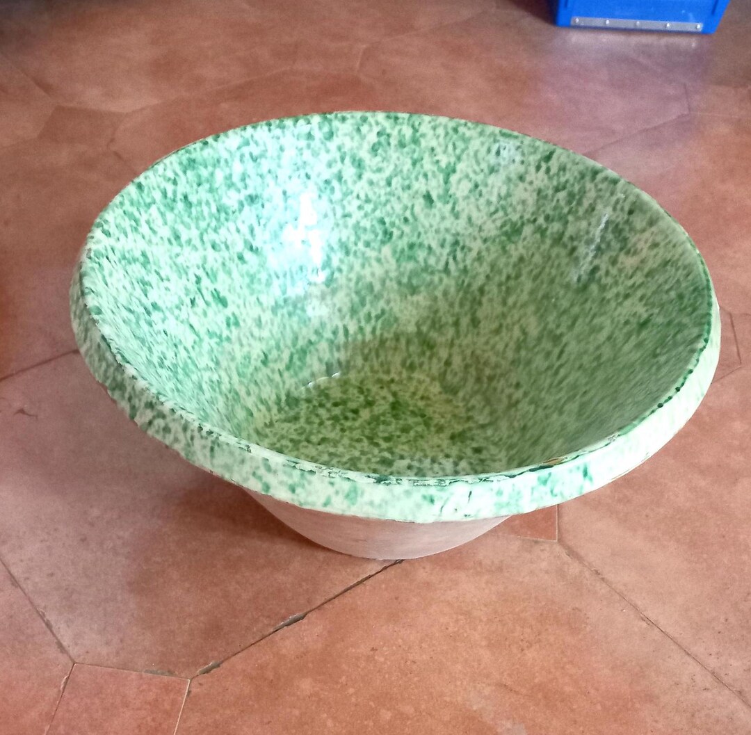 Huge 50cm Diameter 19.6" Large Italian Heavy Majolica Early 900 Glazed ...