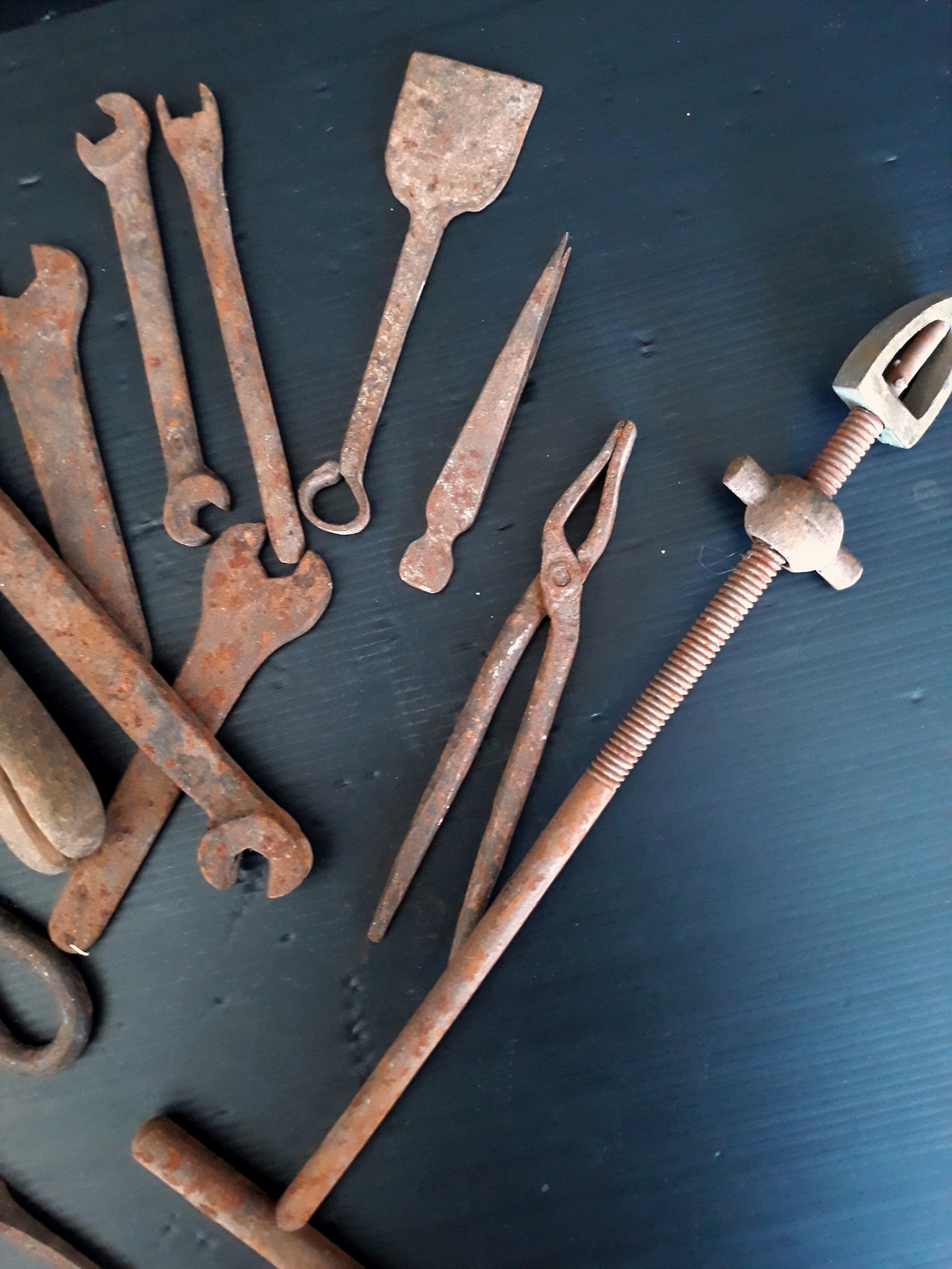 Rare Set 15 Pieces Antique Work Tools Very Rusty Pliers Keys Hammer ...