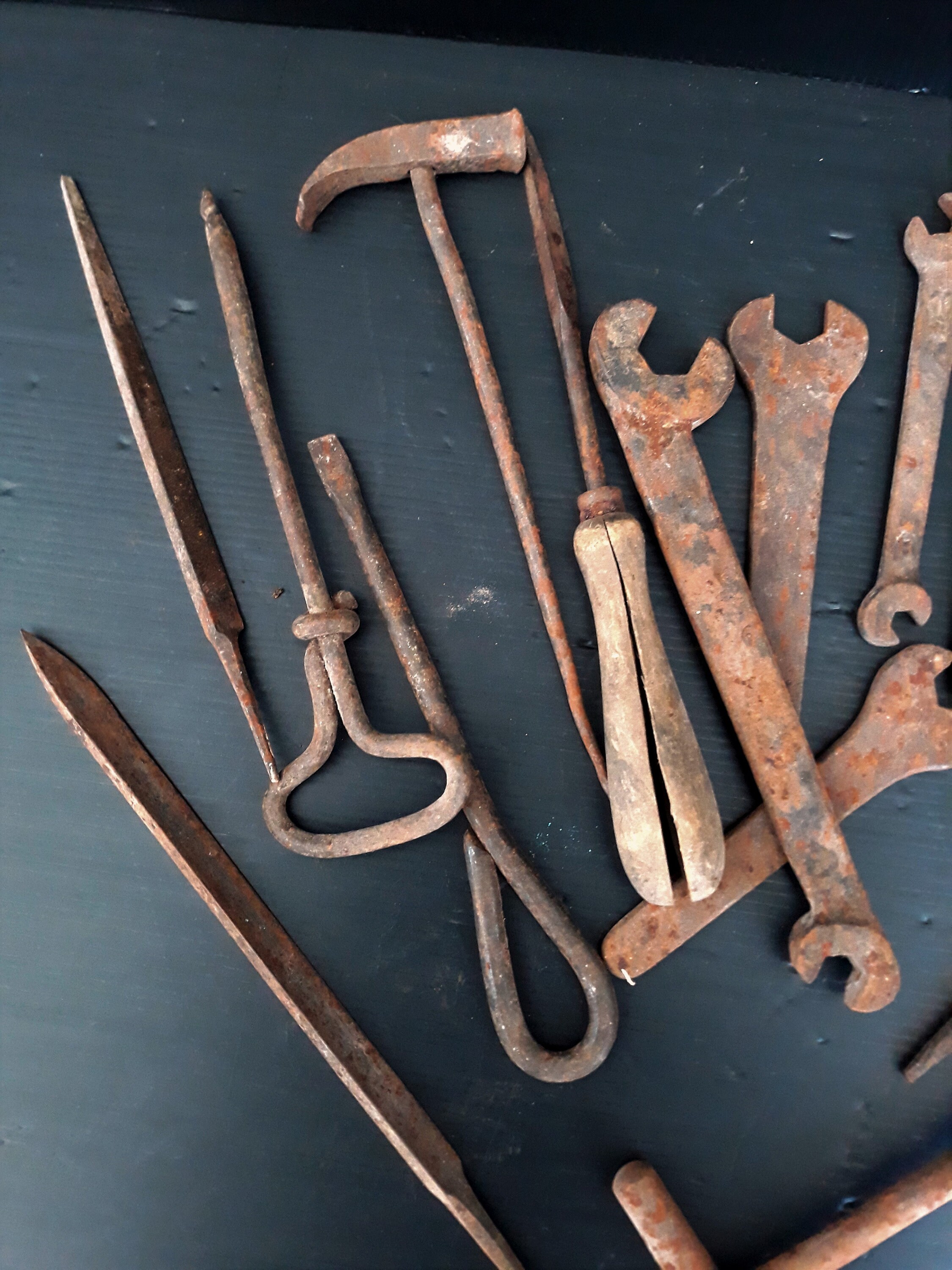 Rare Set 15 Pieces Antique Work Tools Very Rusty Pliers Keys Hammer ...