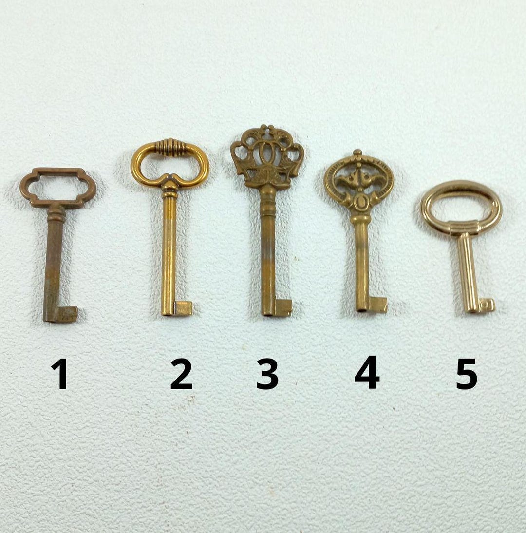 Rare 1950s Vintage Italy Collectible Skeleton Key Ornate Brass Key ...