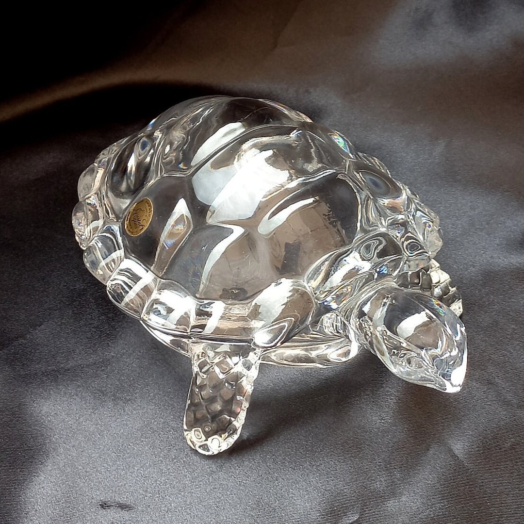 Turtle Cristal D'arques France Genuine Lead Crystal Paperweight Vintage ...
