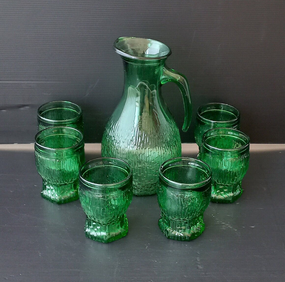 Jug With Green Glasses - Etsy
