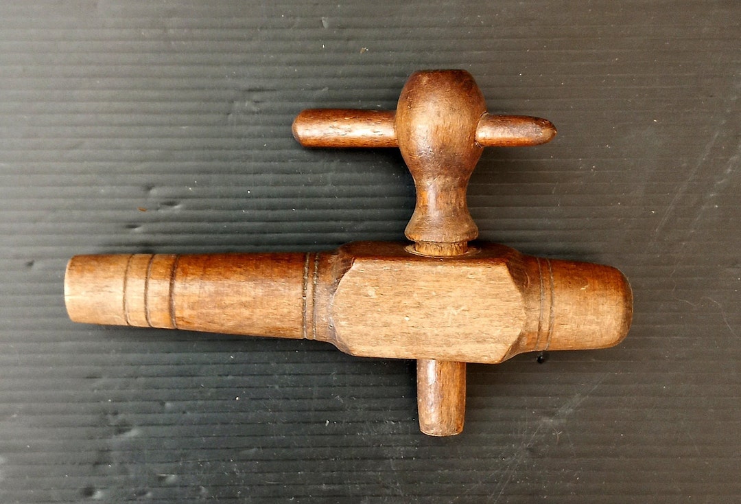 Vintage Wood Faucet Wood Barrel Stopper Whiskey Barrel Robust Bar ...