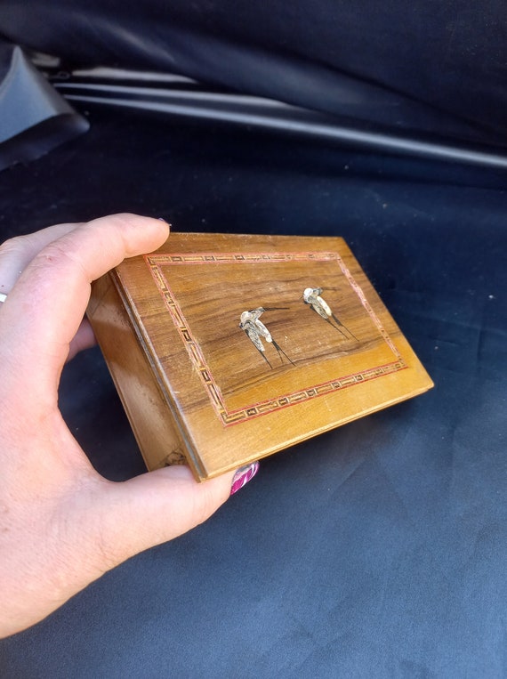 Rare handmade wooden jewelry box with secret closure … - Gem
