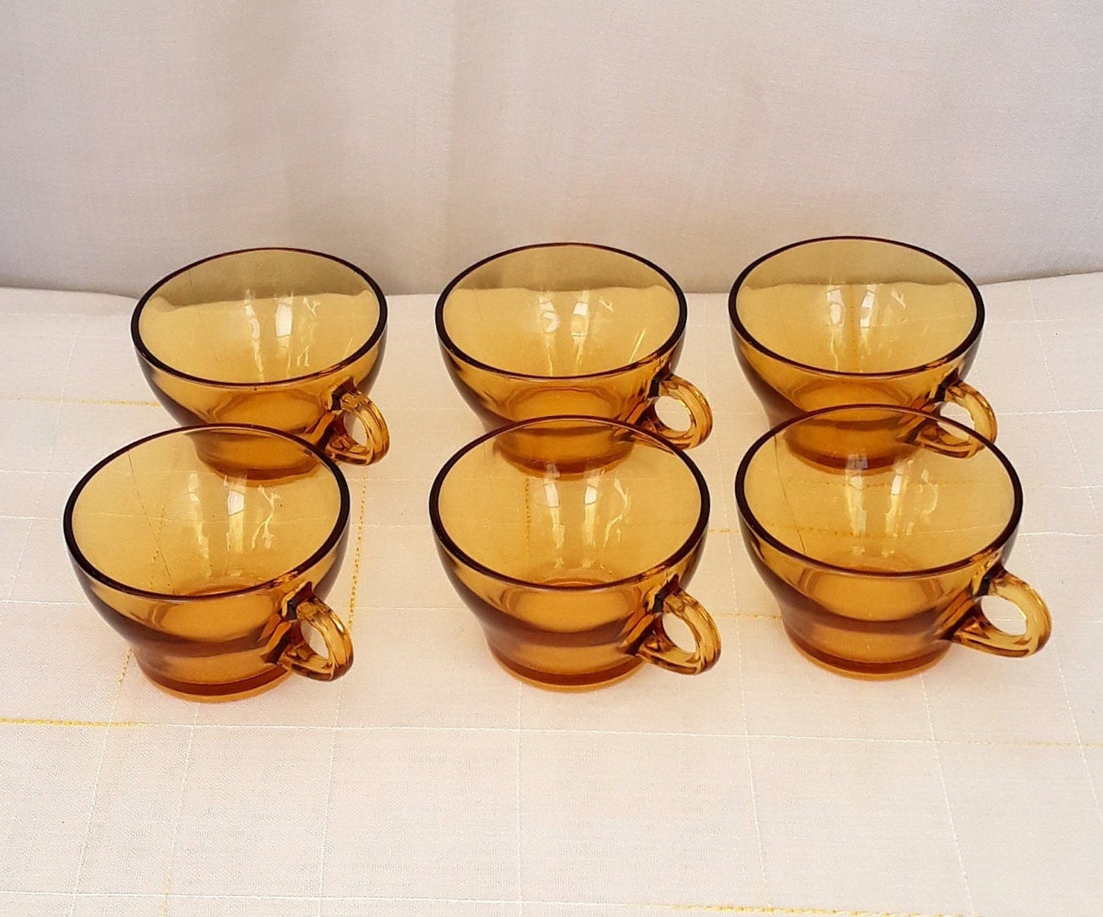 Tea Cups Cups Set 6 Pieces Caramel Glass Large Cups Tea - Etsy