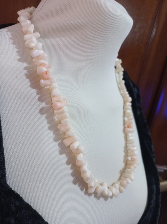 Authentic Pink coral necklace White coral roots with… - Gem