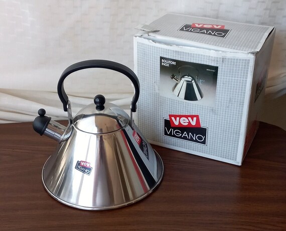 Vev Vigano Kettle Inox 2l Tea Kettle in Stainless Steel Vintage 1980s Steel Tableware Kettle With Whistle Product vev Vigano Made in Italy Etsy UK