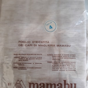 New Brand "mamabu" Men's Undershirt 50% Wool Size 4 Vintage Italy 1980s ...