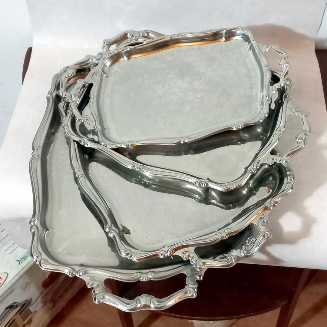 Set of 4 Oval Trays Motta Stainless Steel Made in Italy Vintage 70s ...