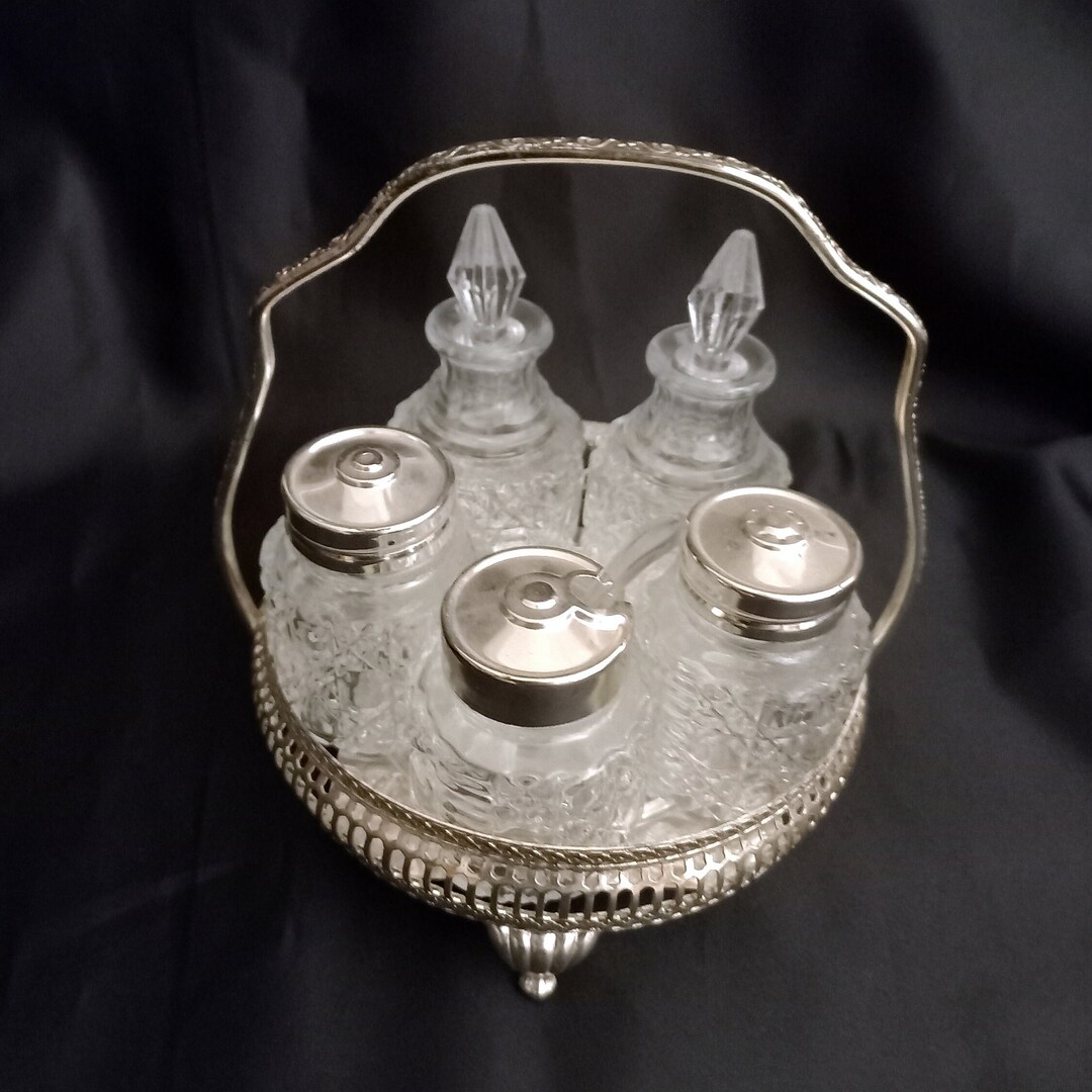 Vintage Silverware Made in Italy Table Service Oil and Vinegar Salt and ...