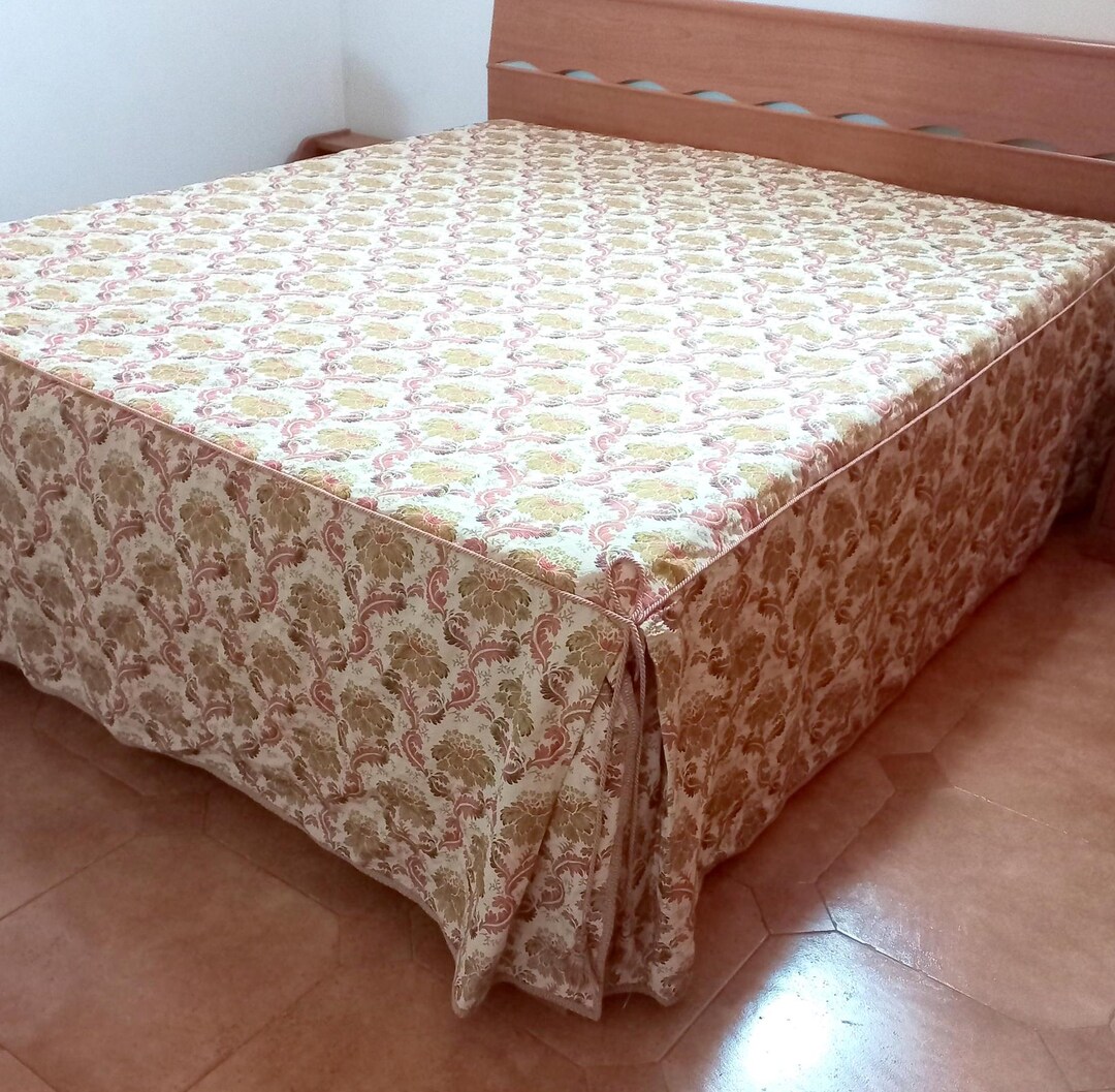 Antique Bedspread Venetian Silk Brocade Hand Woven Antique Pink Color ...