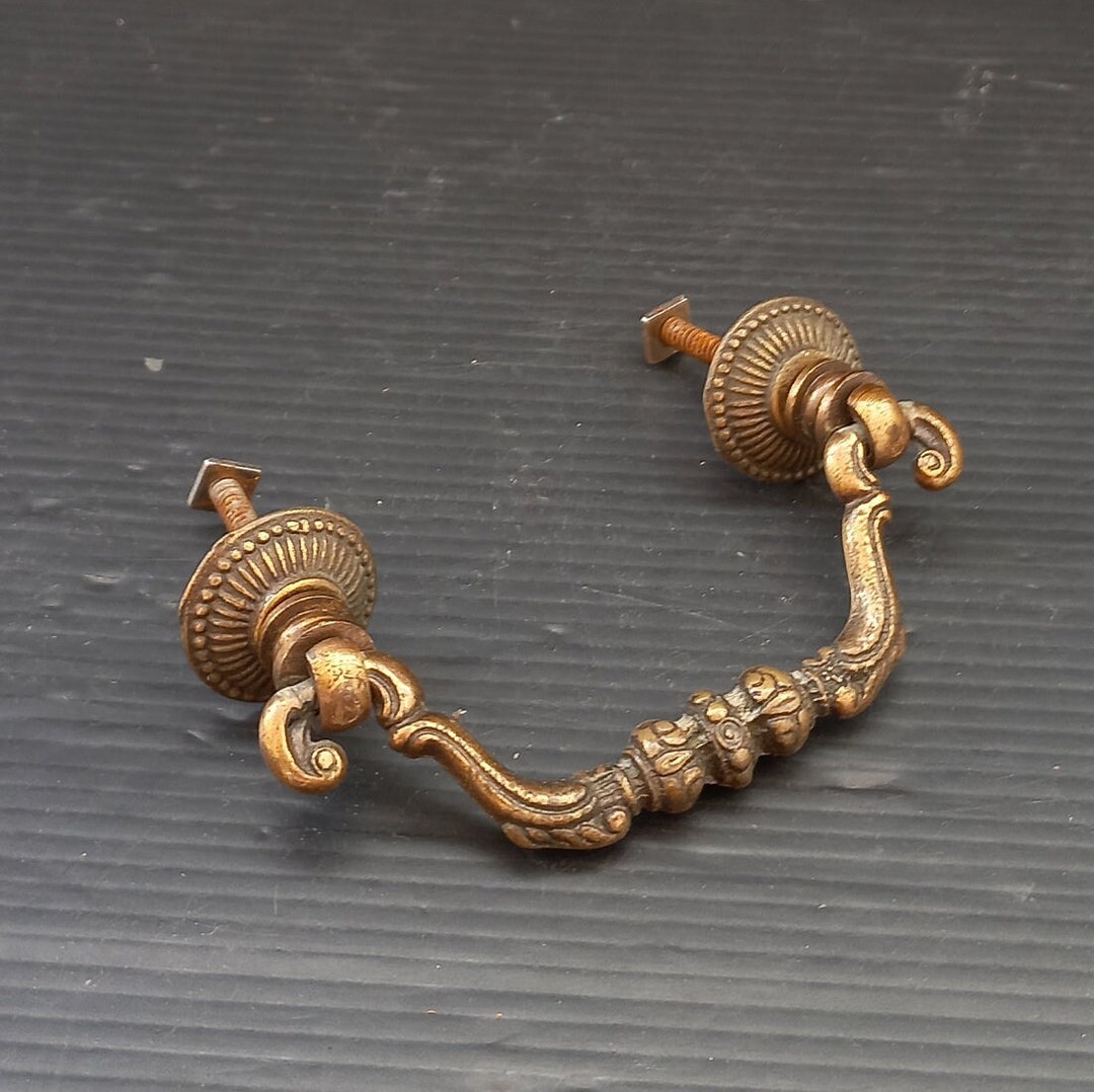 Italian Antiques Solid Brass Drawer Handles or Knobs Originals 1950s Drawer Knobs Pulls ...