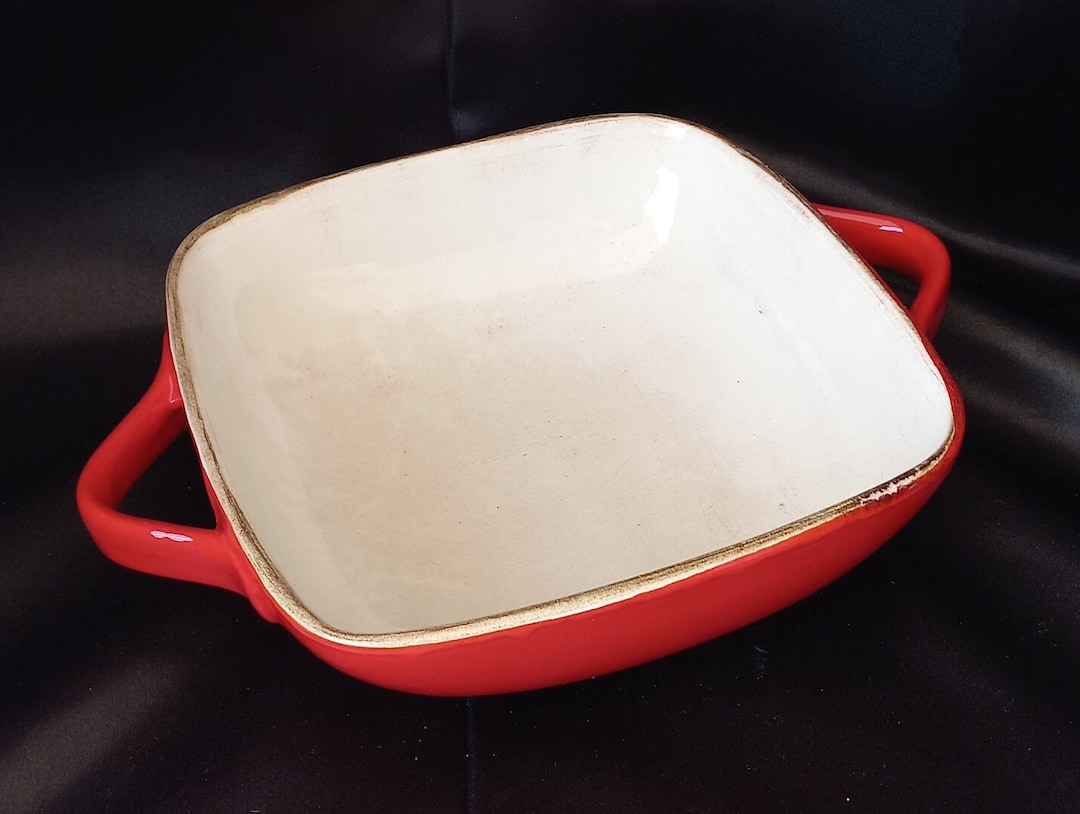 Artistic Ceramic Alfa Ceramics Made in Italy 1980s Square Bowl With ...