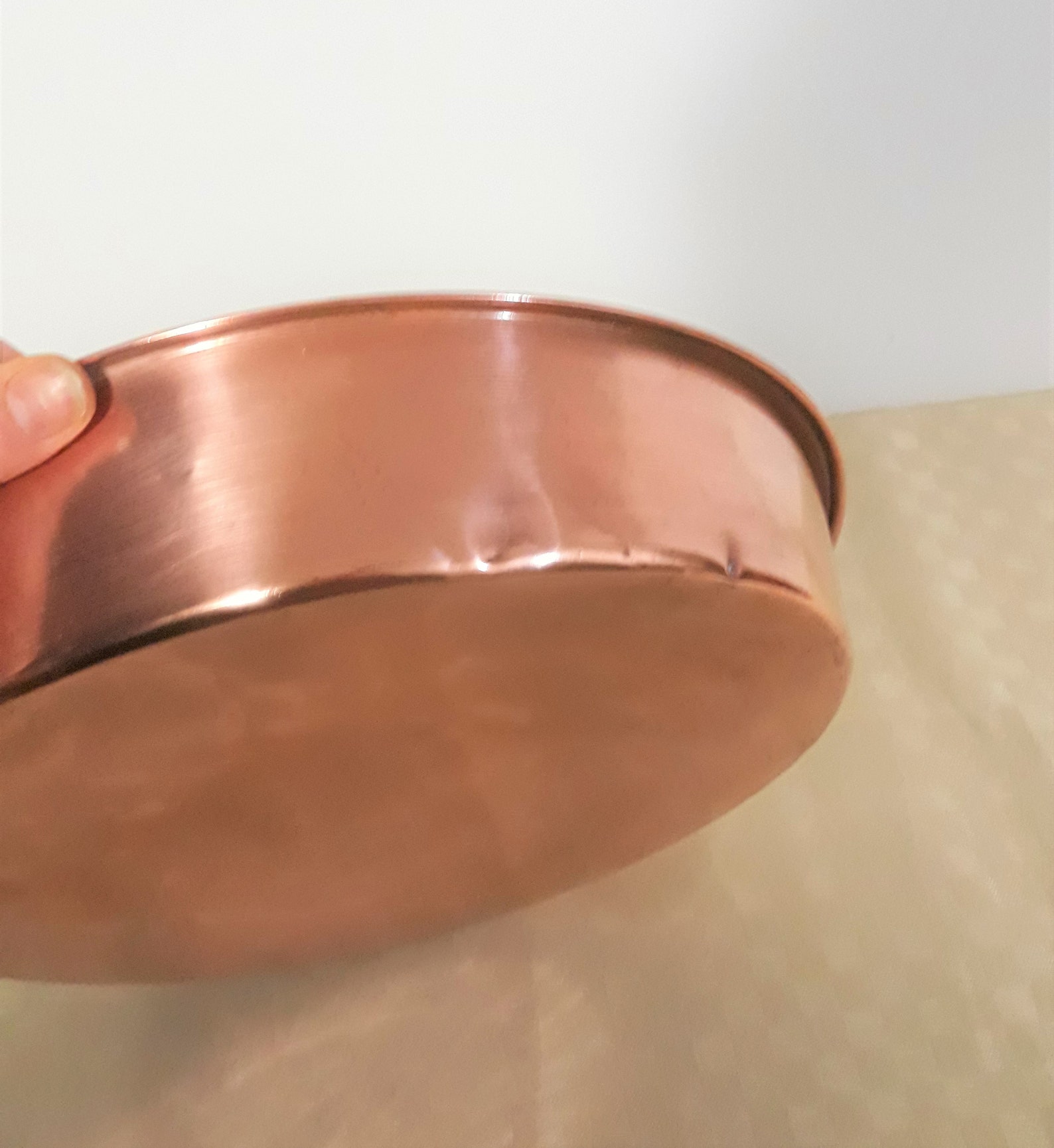 Large Copper Frying Pan Copper Baking Pan 33cm Diameter - Etsy