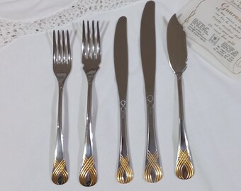 Gottinghen 18/10 Steel 24k Gold Decorations 26 Pieces Cutlery Set for ...