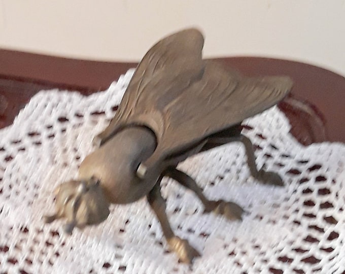 Vintage Italy Large Fly Ashtray in Brass Cast Inset Shape Antique ...