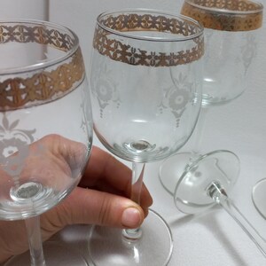 Wine or Water Glasses Murano Crystal Medici With Gold Rim Wine Goblet ...