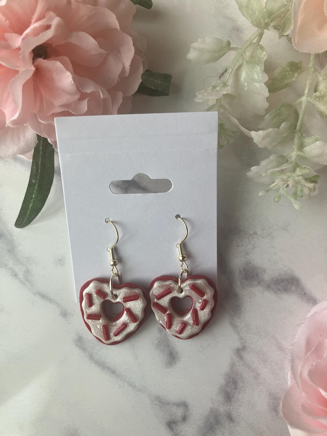 Sweetheart - Red Velvet - Heart Shaped Donut Earrings - Etsy