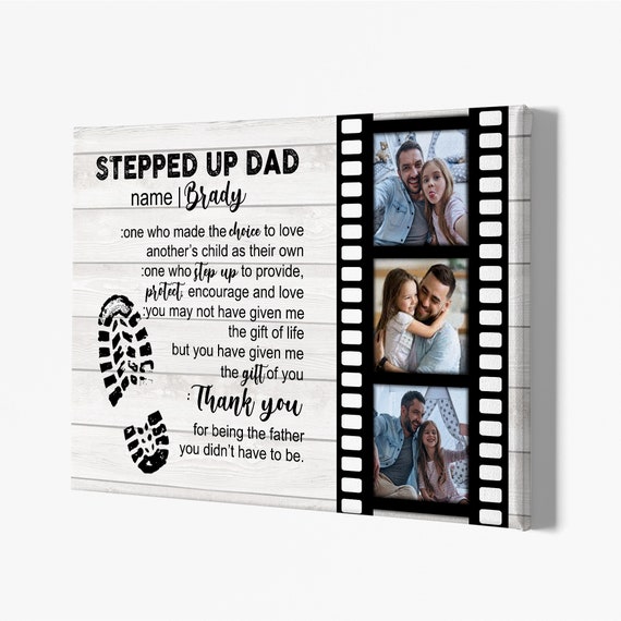 Personalized Stepped up Dad Poster Custom Photo Canvas for - Etsy