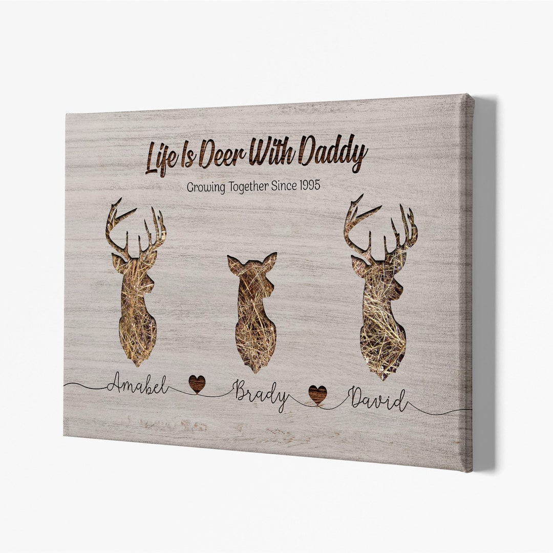 Custom Dad Life is Deer With Daddy Poster, Personalized Canvas for ...