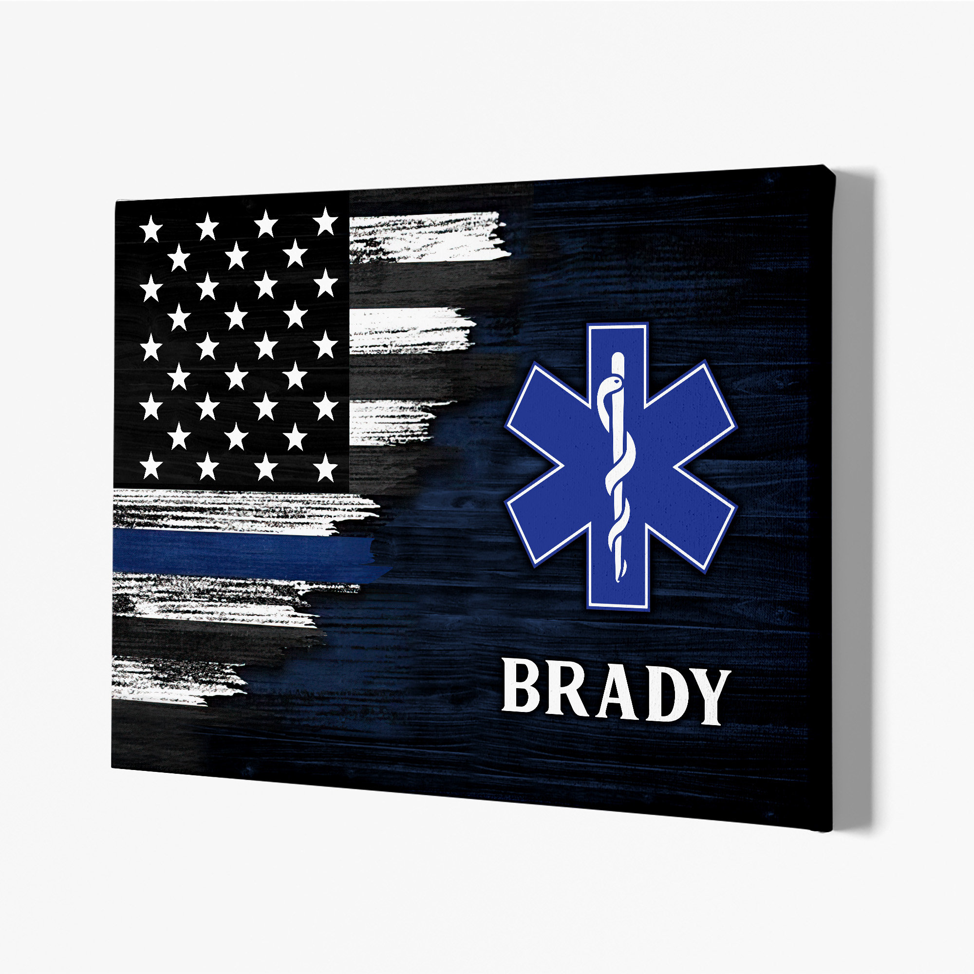 Personalized EMS EMT Paramedic Thin White Line Canvas Custom - Etsy