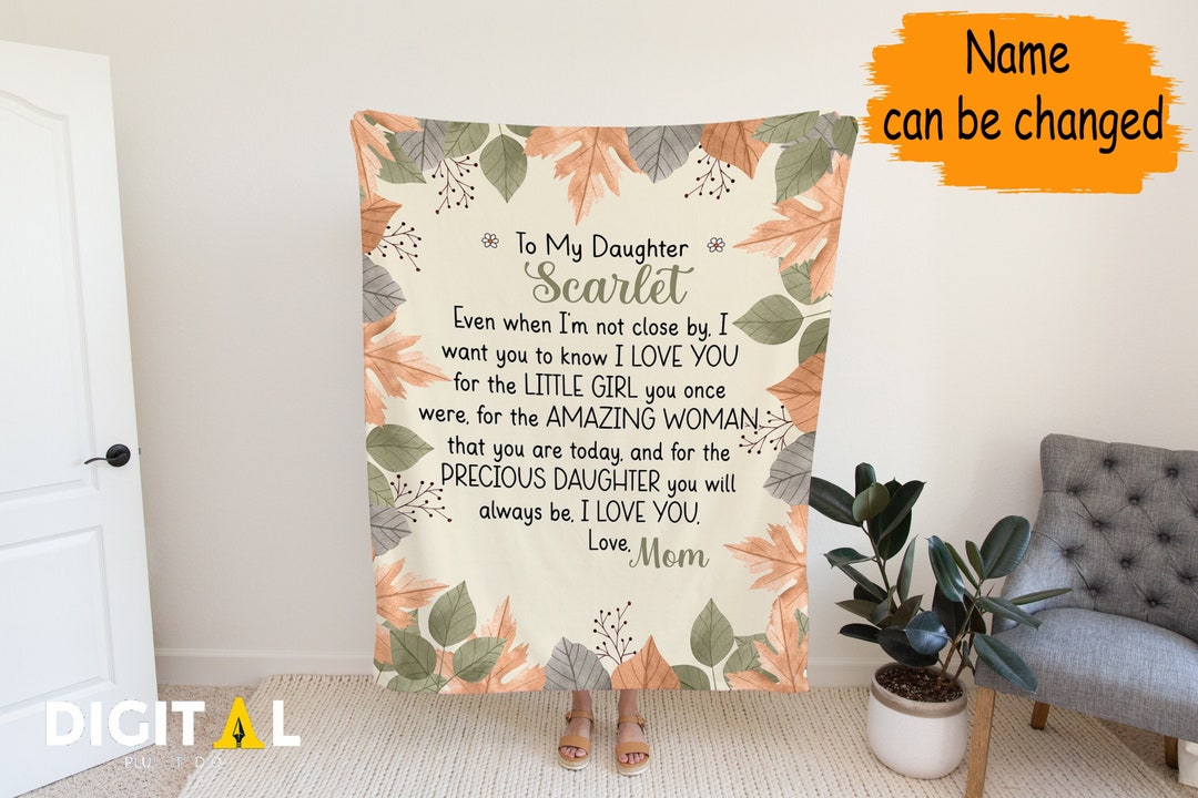 Custom Name to My Daughter Blanket, Personalized I Love You My Daughter ...